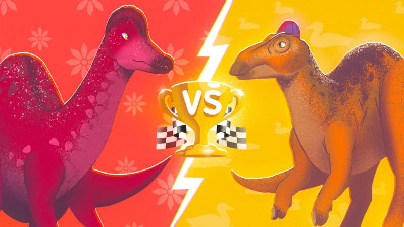 Jaxartosaurus vs Edmontosaurus from Dino Dome | Children's Podcast