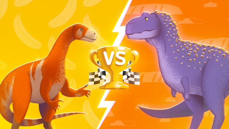 Agrosaurus vs Ozraptor from Dino Dome | Children's Podcast
